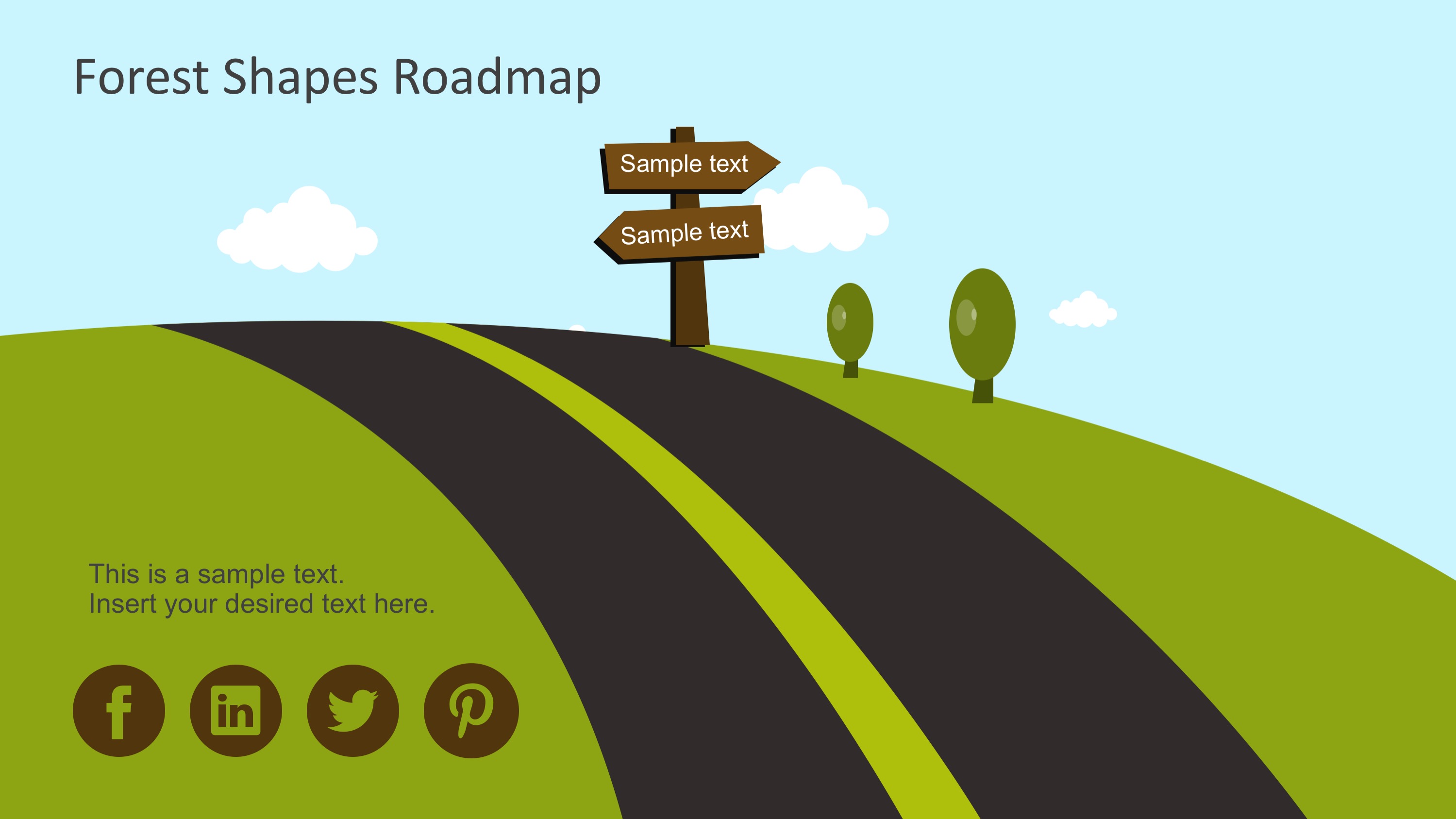 Free Forest Shapes Roadmap PowerPoint Template & Google Slides