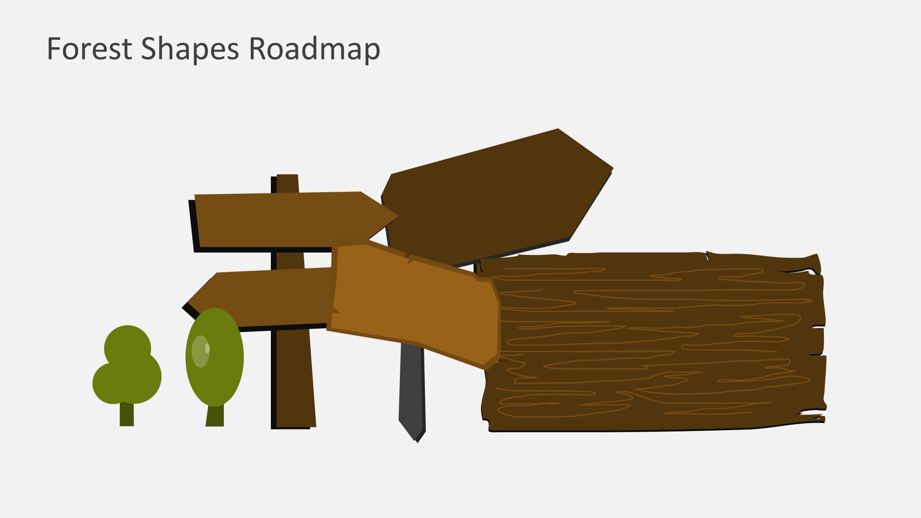Free Forest Shapes Roadmap PowerPoint Template & Google Slides