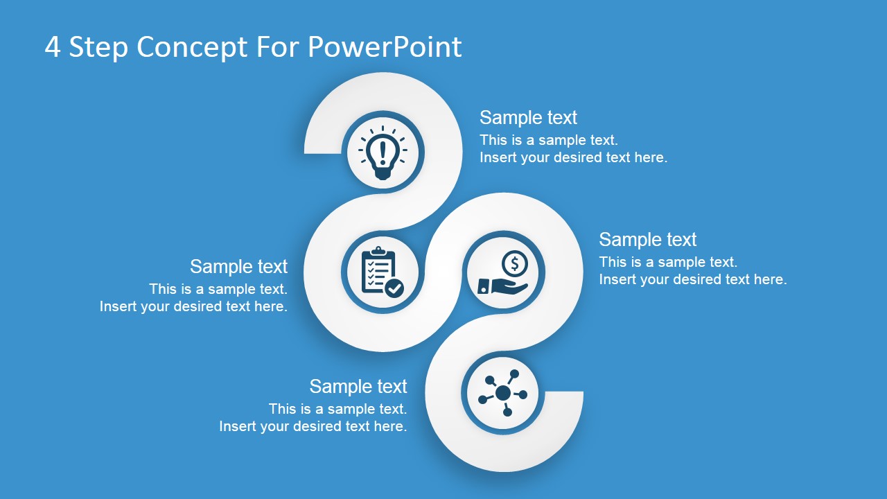 Free 4 Steps Concept Diagram for PowerPoint & Google Slides