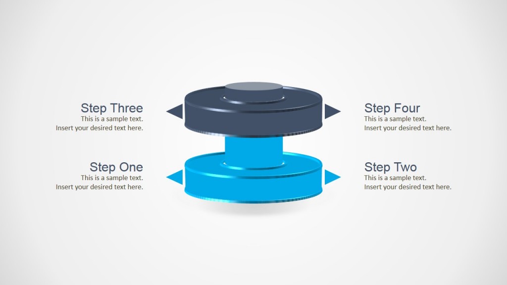 3D Two Steps Multi Layer Cylinder Diagram for PowerPoint - SlideModel