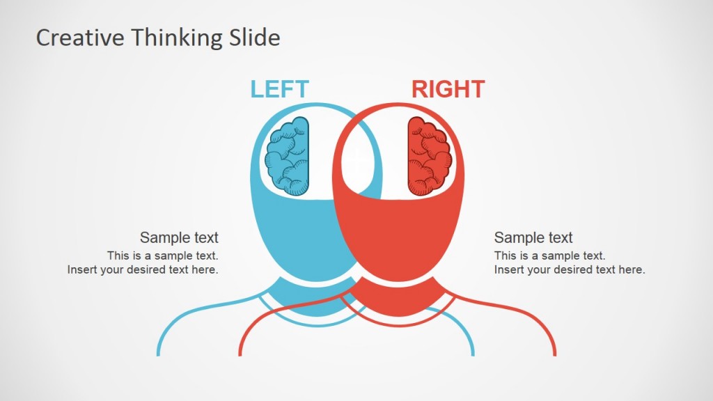 Left and Right Brains in Creative Thinking Slide - SlideModel
