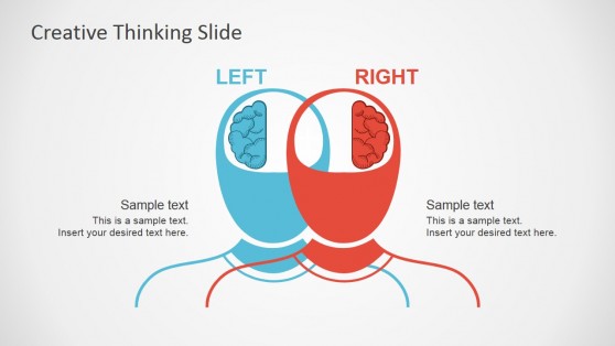 Left and Right Brains in Creative Thinking Slide - SlideModel