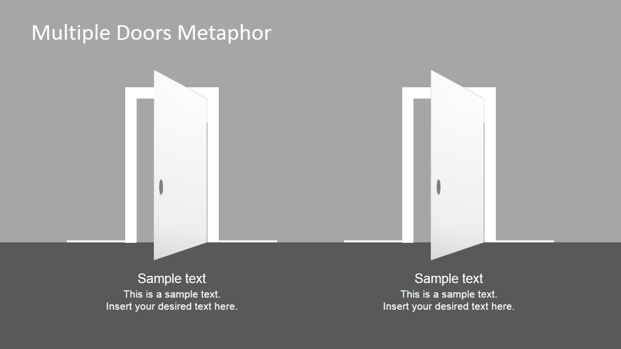Multiple Doors Metaphor Free PowerPoint Template & Google Slides