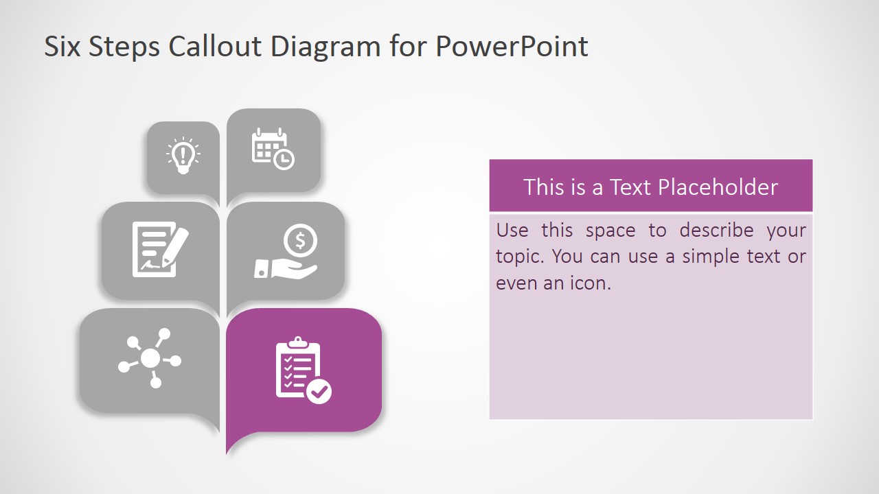 Free Six Steps Callout Diagram for PowerPoint & Google Slides