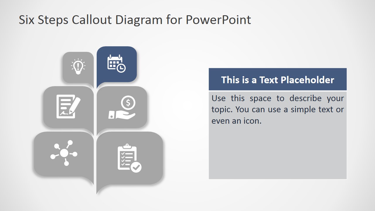 Free Six Steps Callout Diagram for PowerPoint & Google Slides