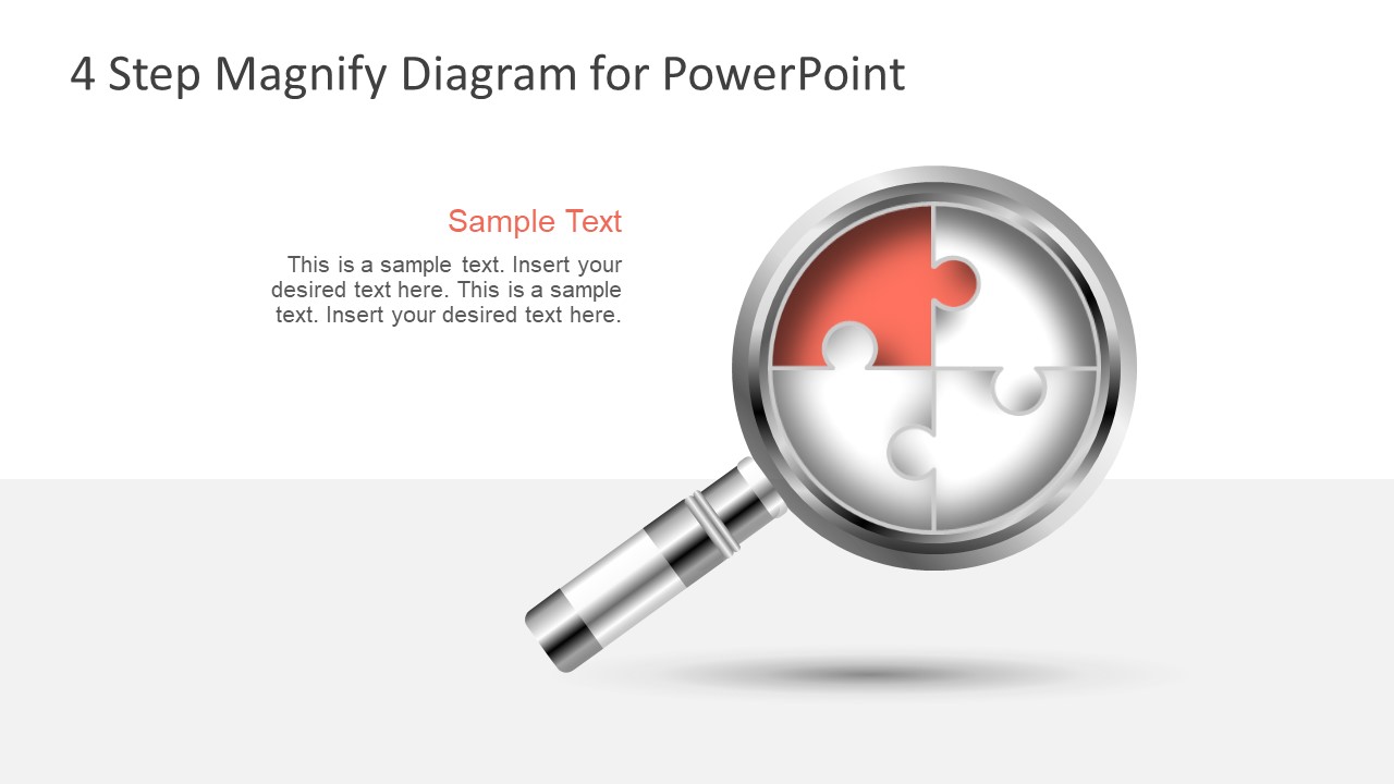 Free 4 Step Magnify PowerPoint Diagram & Google Slides