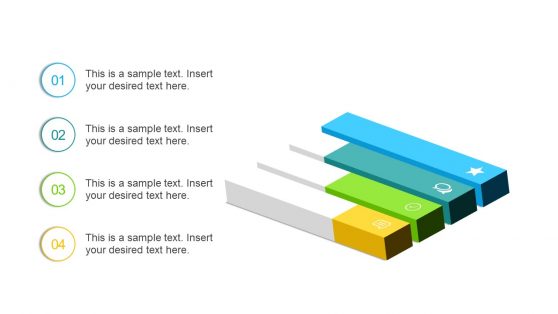 3D Bar Chart Slide with Number Placeholders - SlideModel