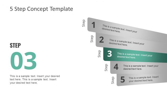 Five Step Label and Headline Layout - SlideModel