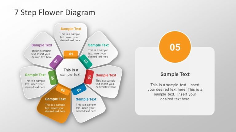 Free Flower Diagram 7 Steps PPT - SlideModel