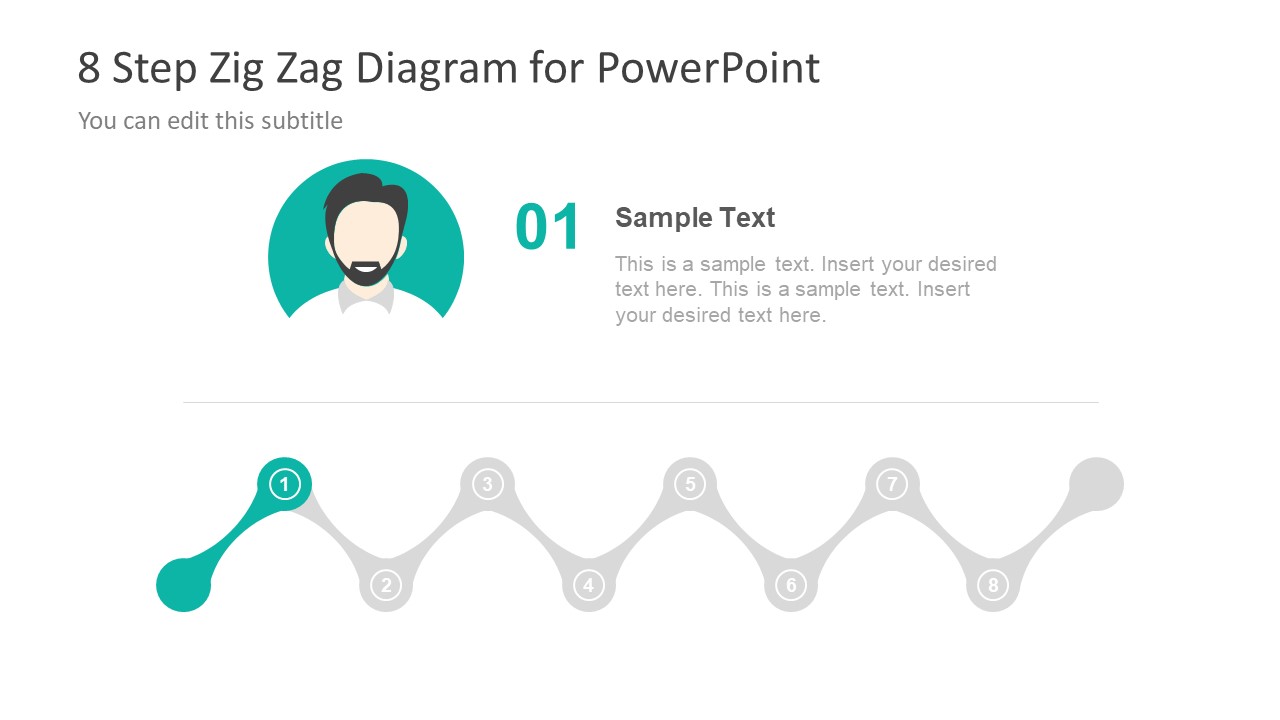 Free 8 Step Zig Zag PowerPoint Diagram & Google Slides