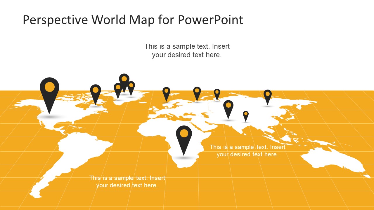 Free Perspective World Map For PowerPoint SlideModel