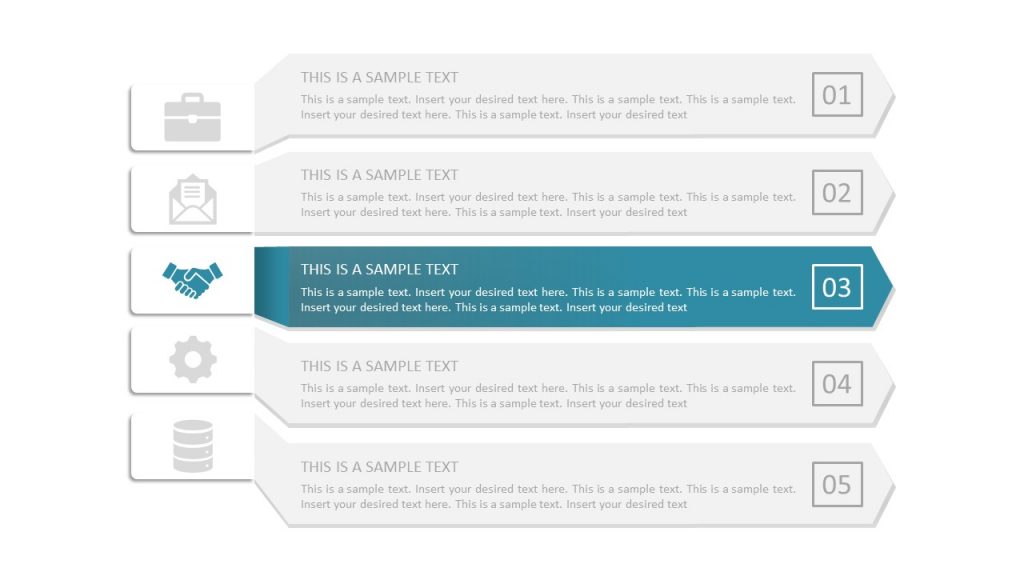 Banner Ribbon 5 Arrows Presentation - SlideModel