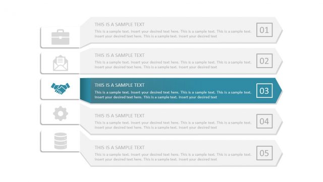 Banner Ribbon 5 Arrows Presentation - SlideModel
