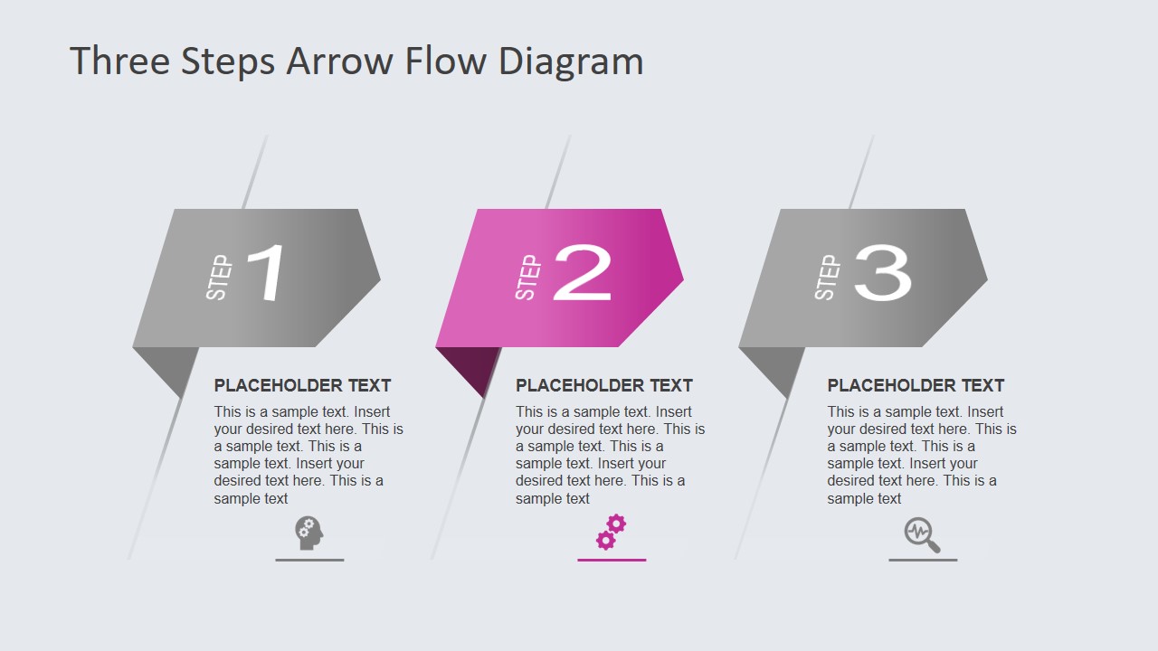 Free Three Steps Angle Arrows PowerPoint Diagram & Google Slides