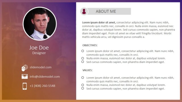 Designer Resume Introduction Slide - SlideModel