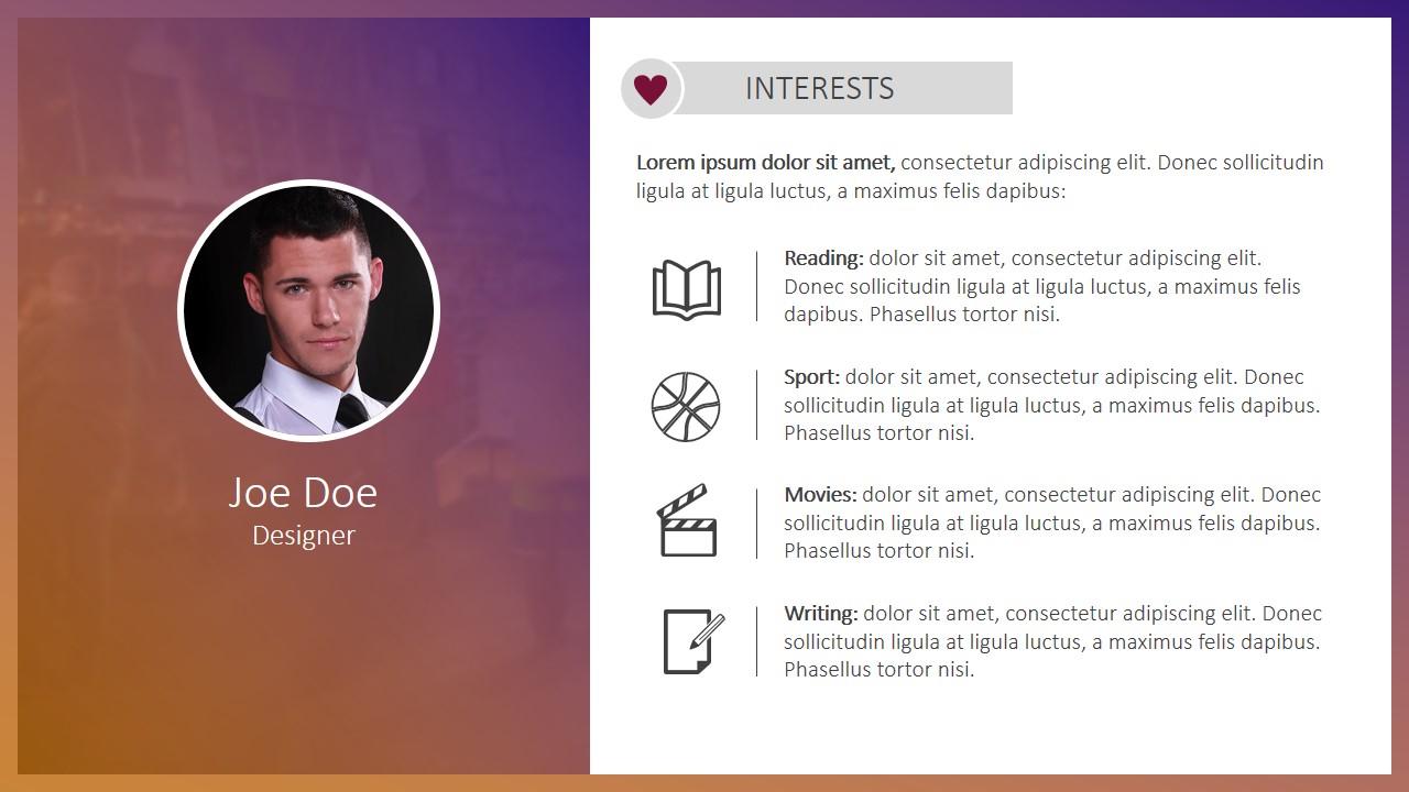 Free Simple Resume PowerPoint Template & Google Slides