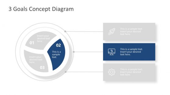 3 Steps Goals Concept PowerPoint - SlideModel