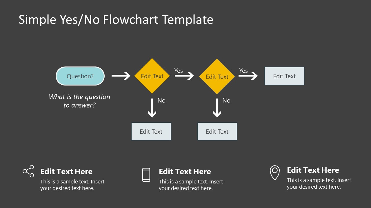 Simple Yes No Flowchart PowerPoint Template SlideModel Lupon gov ph