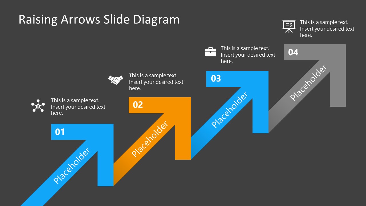 Rising 4 Arrows PowerPoint Diagram - SlideModel