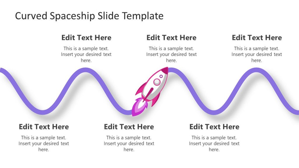 Curved Spaceship Timeline PowerPoint Free Slide - SlideModel