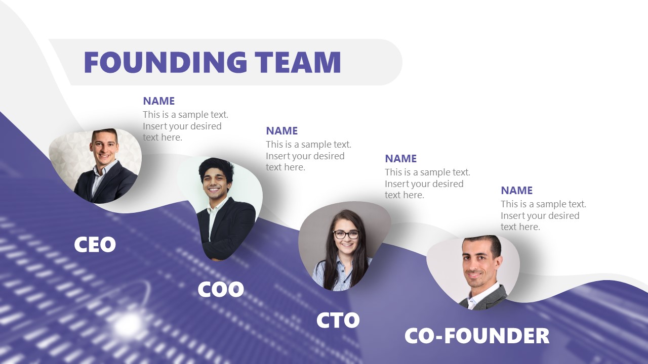 Founding Team Presenting Slide - SlideModel