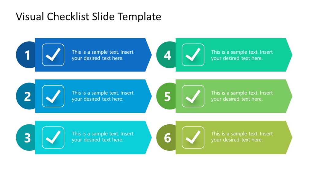 6 Points Checklist Diagram - Free PPT Template - SlideModel