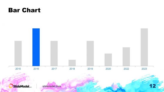 Data Driven Bar Chart Slide with Aquarelle Background - SlideModel