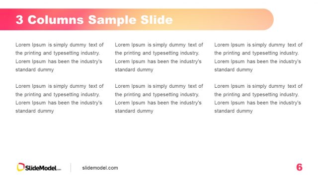 3 Columns Slide with Gradient Background Design - SlideModel