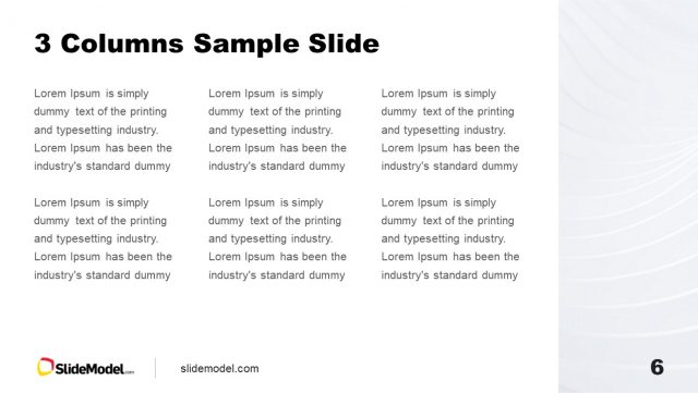 Three Column Slide with White Textured Background - SlideModel