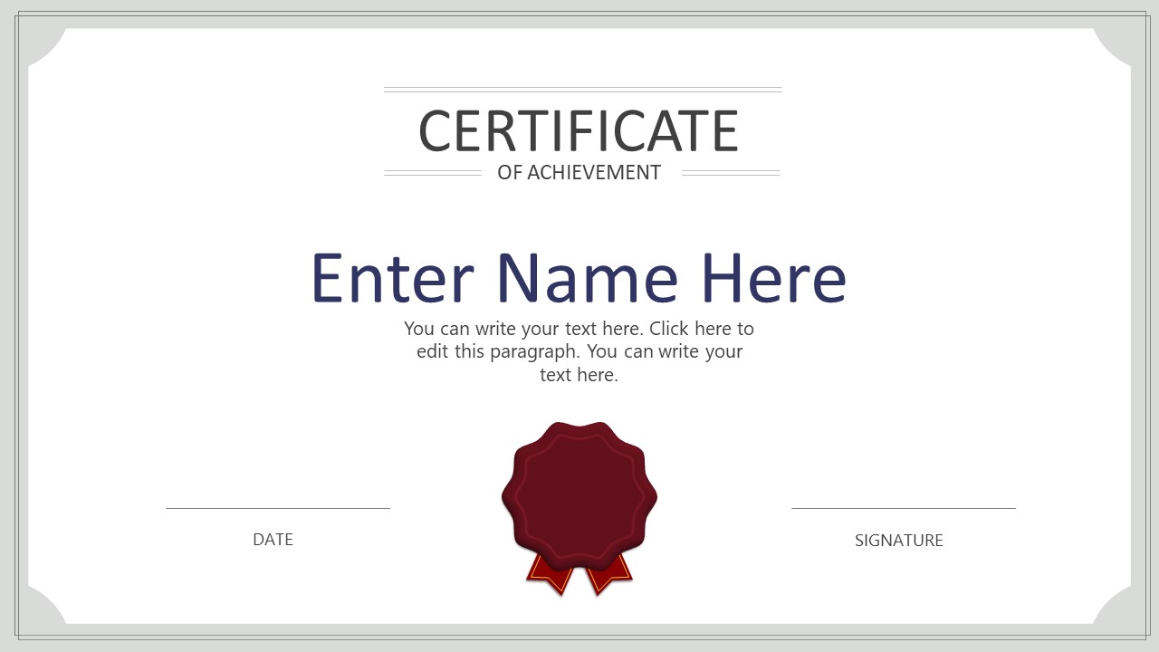 Free Certificate Template For PowerPoint Google Slides