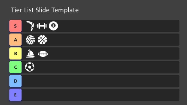 Free PowerPoint Tier List Slide - SlideModel