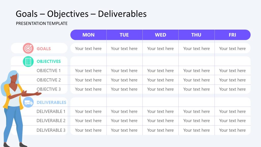 Goals Objectives and Deliverables Presentation Template Slide - SlideModel