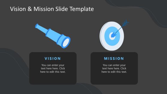 Vision and Mission Presentation Template Slide with Dark Background ...
