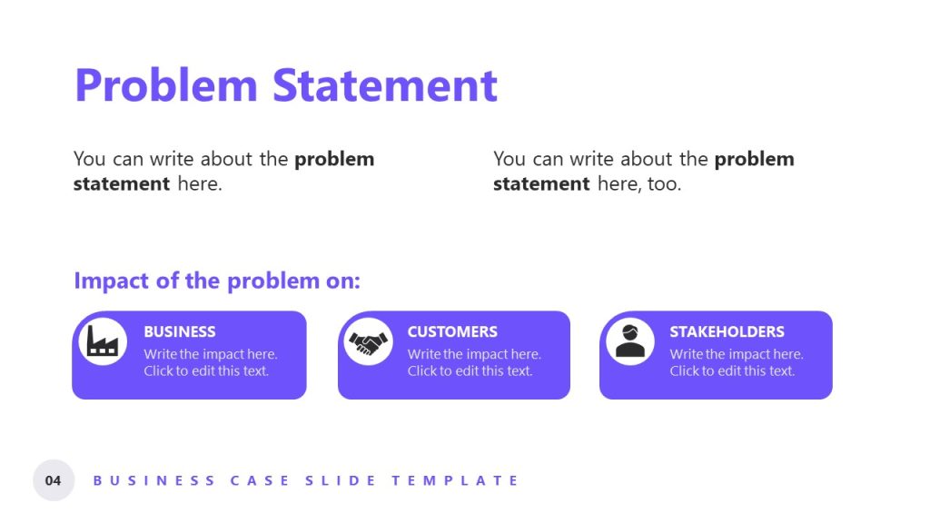 Editable Problem Statement Slide for Business Case Presentation ...