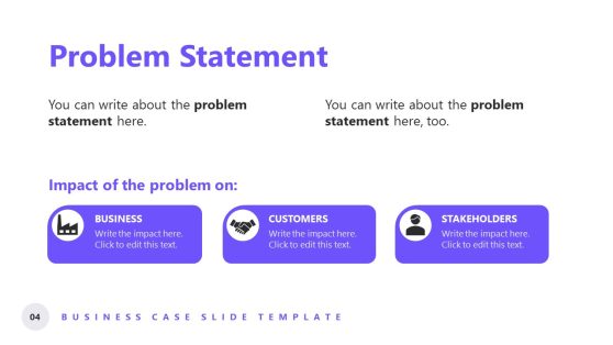 Editable Problem Statement Slide for Business Case Presentation ...