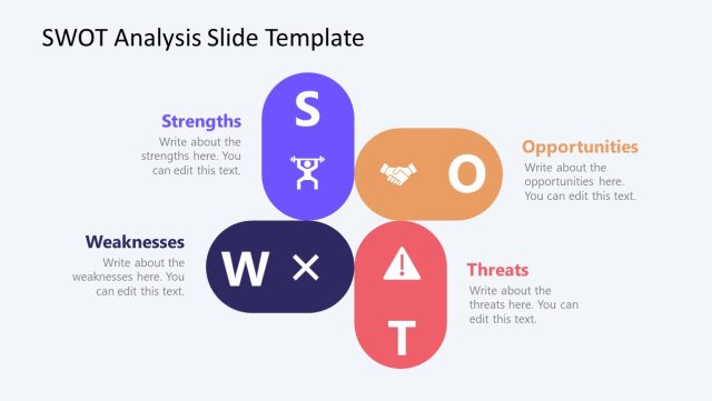 SWOT Analysis Slide Template with Colorful Shapes - SlideModel