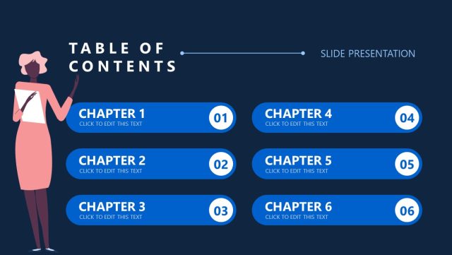 Dark Background Slide for ToC Presentation - SlideModel