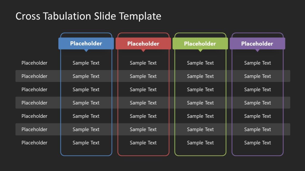Dark Background Slide with Crosstabs Diagram - SlideModel