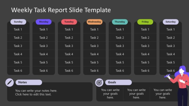 Editable Free Weekly Task Report PowerPoint Template - SlideModel