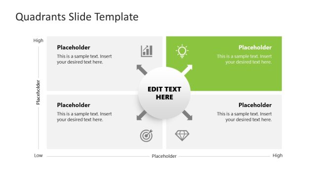 Free Quadrants Diagram PPT Slide with Green Color Highlight - SlideModel