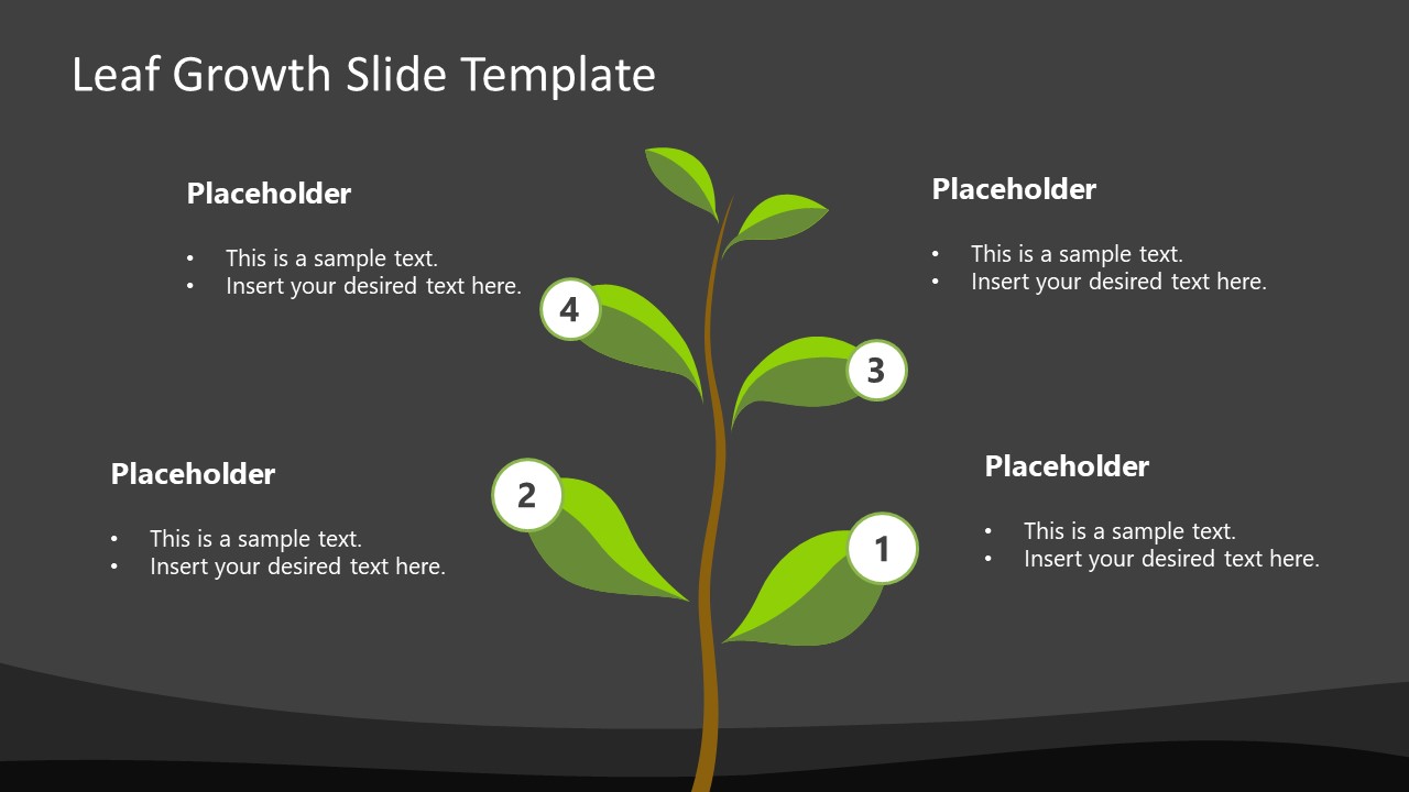 Free 4-Item Leaf Growth Slide Template & Google Slides