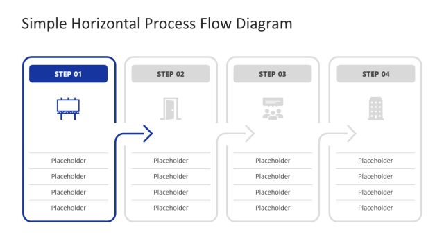 4-Step Horizontal Process Flow PPT Slide - SlideModel