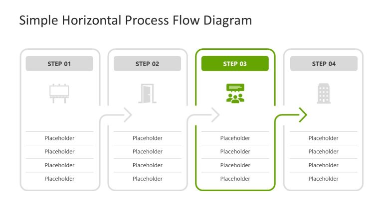 4-Step Horizontal Process Flow Diagram Template for PowerPoint - SlideModel