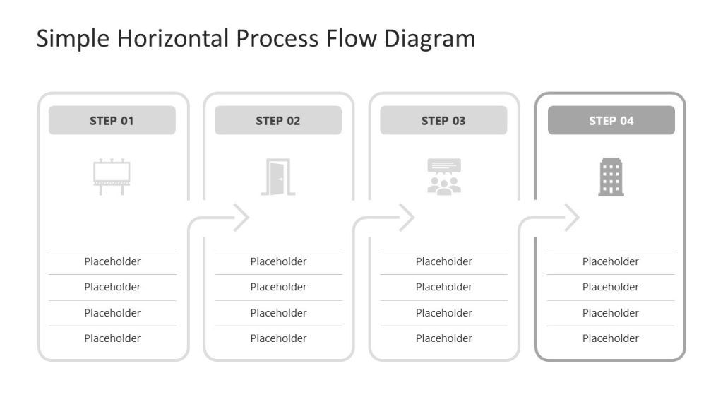 Free 4-Step Horizontal Process Flow Diagram Presentation Template ...