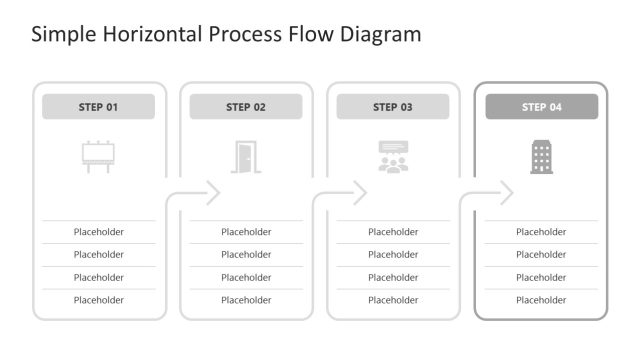 Free 4-Step Horizontal Process Flow Diagram Presentation Template ...