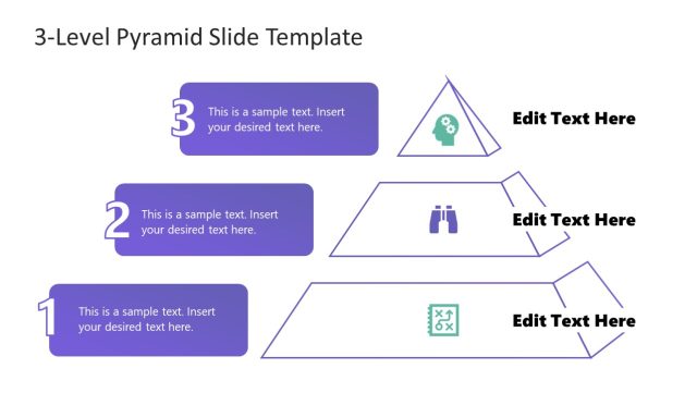 Customizable 3-Level Pyramid Diagram Slide Template - SlideModel