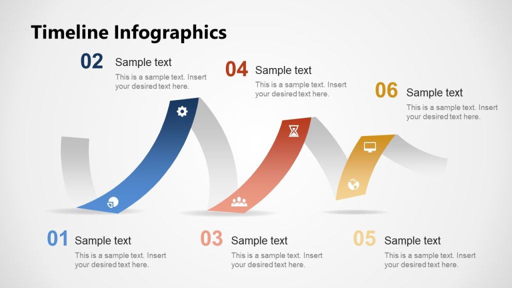 Six Phase 3D Bars Infographics Timeline - SlideModel