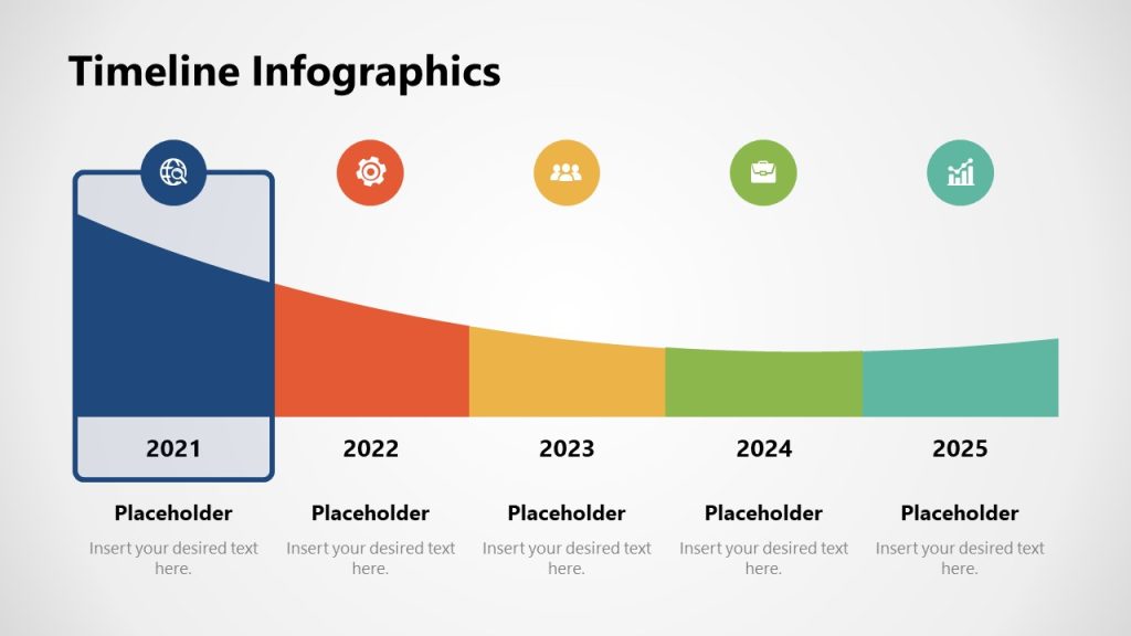 Decreasing Graph Infographics Slide with Attractive Color Scheme ...