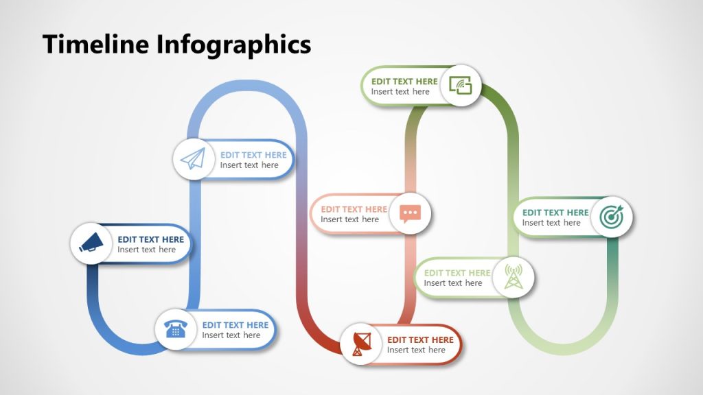 Timeline Diagram with Multiple U Shapes - SlideModel
