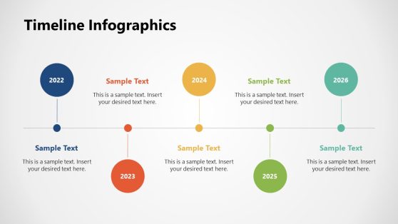 Straight Line Timeline Diagram Template Slide - SlideModel
